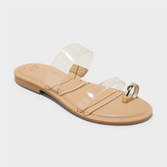a new day | Shoes | Honey Metal Toe Loop Double Band Slide Sandals With ...